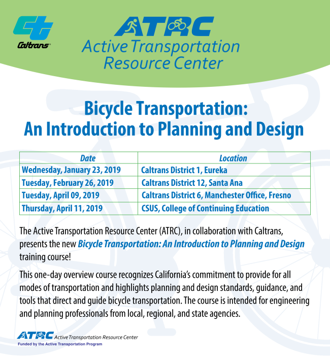 Attend an ATRC class on Bicycle Transportation: An Introduction to ...