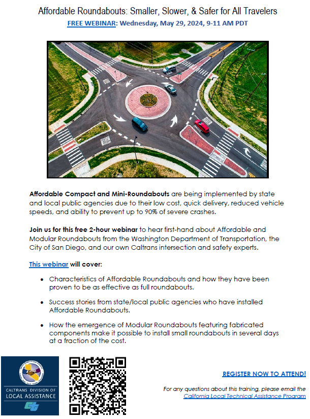 Webinar – Affordable Roundabouts: Smaller, Slower, & Safer for All ...